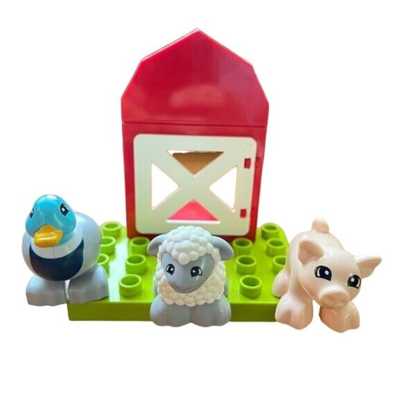 Lego | Toys | Lego Duplo Farm Scene Red Barn Pig Duck Lamb 3 Animals ...